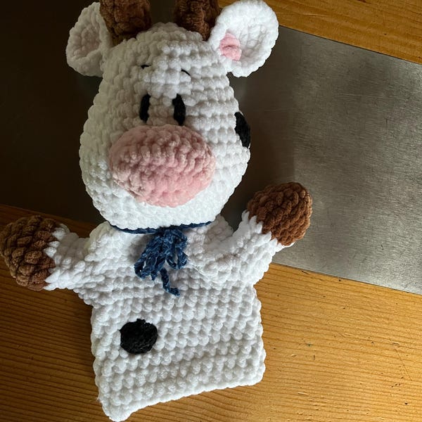 Cow Hand Puppet Pattern PDF Crochet Cow Farm Toys for Puppet Show ...