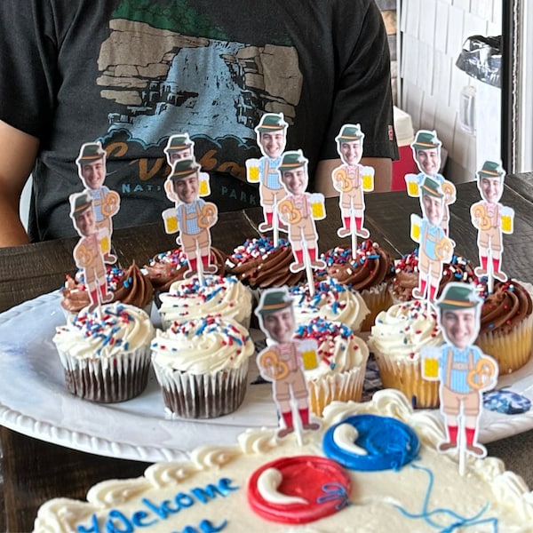 Oktoberfest Photo Cupcake Toppers: German Guy Birthday Cutouts - Etsy