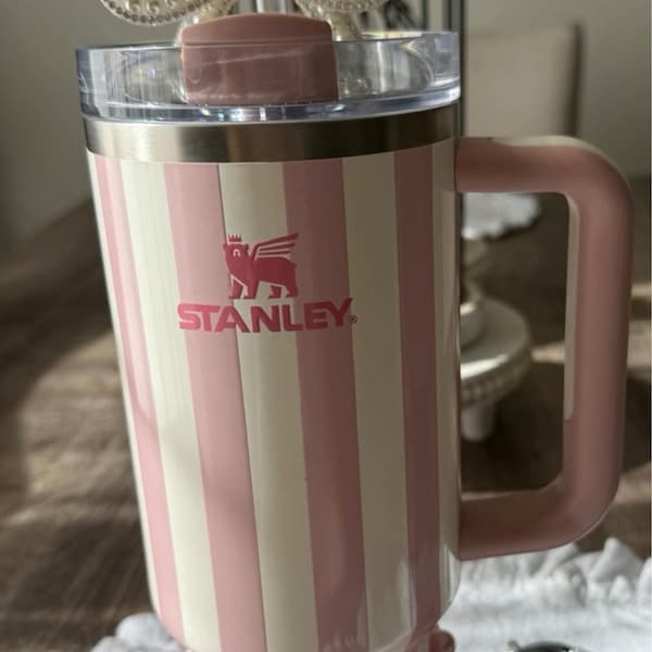 Diamond Pearl Straw Topper Bow for Tumbler, Neutral Tumbler Accessories ...