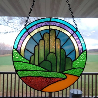 Cattail, Lake Scene Stained Glass Pattern, Digital Stained Glass ...