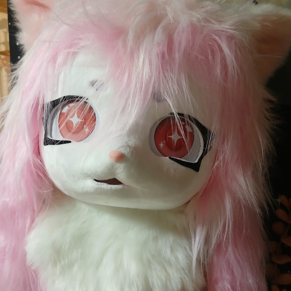 Cute Fursuit Head Base Smiling Face kigurumi Mask Basefurry Fursuit 3D ...