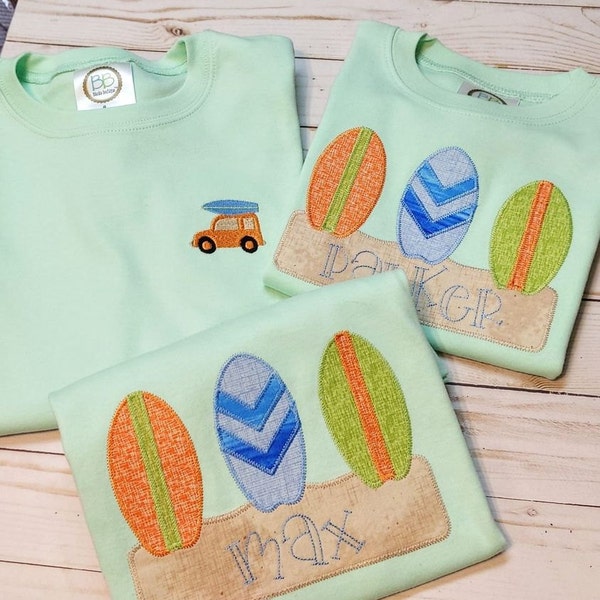 Mini Car With Surf Board Machine Embroidery Design-instant DOWNLOAD - Etsy