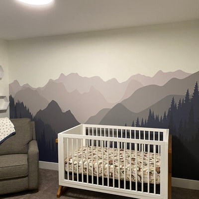 Desert Wall Decal / Southwest Wall Mural / Mountain Wall Mural ...