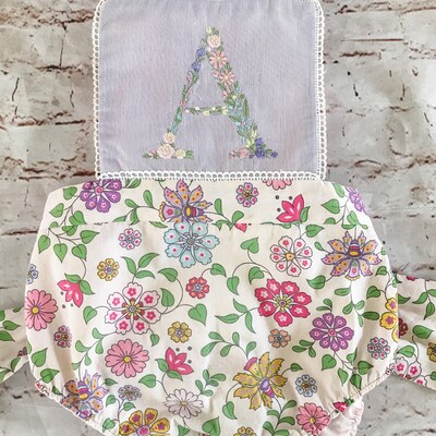Machine Embroidery LETTER A Uppercase 9,6cm/3.80 Tall Dainty Floral ...