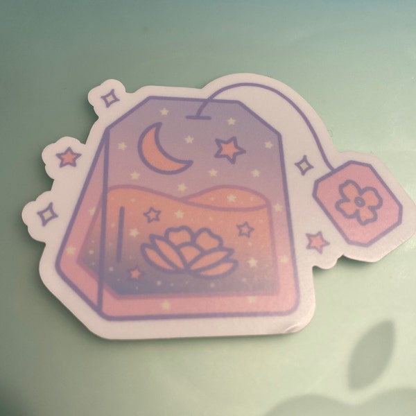Tea Bag Cute Aesthetic Vinyl Sticker - Etsy
