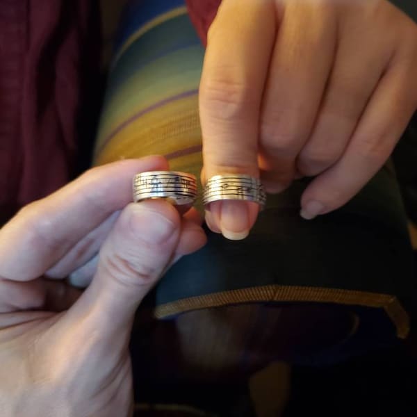 Customized Music Note Ring, Your Favorite Song Ring, Sterling Silver ...