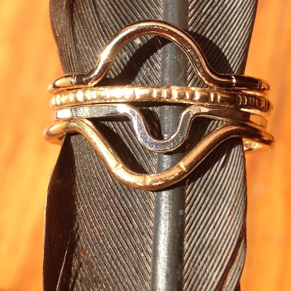 Handmade Faceted Bridge Stacking Ring / 14k Gold Filled or Sterling ...