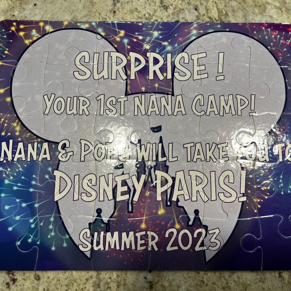 Surprise Disney Trip Reveal Puzzle, Disney Vacation Announcement Puzzle ...