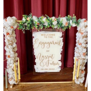Personalised Wedding Menu & Place Name Custom Acrylic Placeholder Arch ...