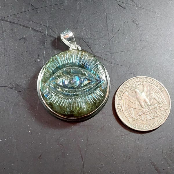 Abalone Sterling Silver Pendant, Colorful Shell Gem, Round Circle ...