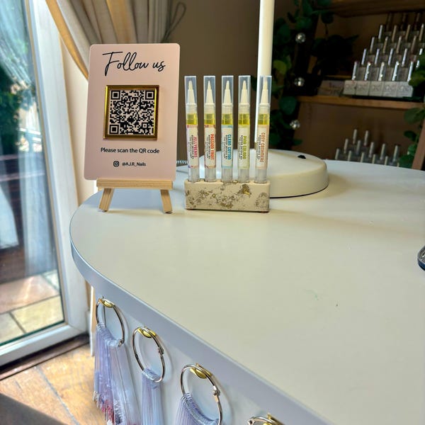 Mini QR Code Social Media Display Sign Facebook, Instagram, Business ...