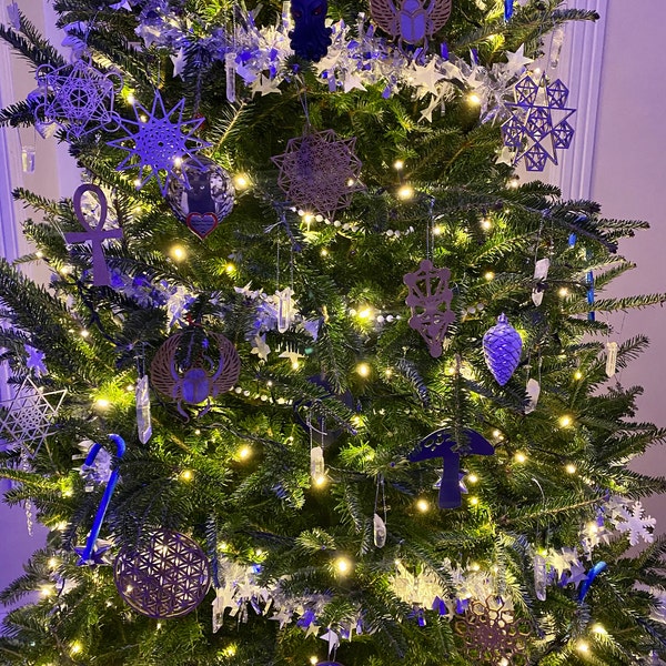 Metatron's Cube LED Table Light Crystal / Sphere Stand Layered Laser ...