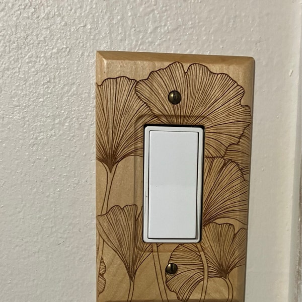 Double Engraved Wooden Lupin and Mount Baker Light Switch Cover - Etsy
