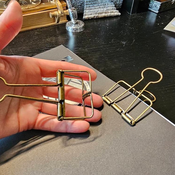 Vintage Bronze Skeleton Paper Clips, 3 Sizes - Hollow Wire Binder Paper ...