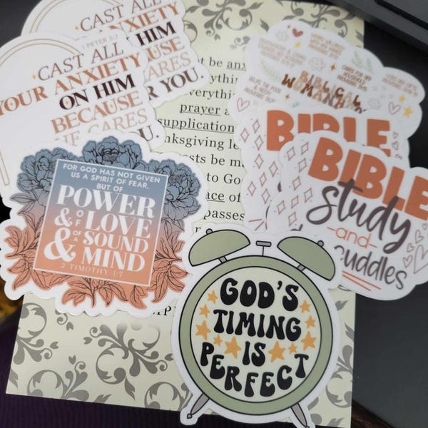 Pray Wait Trust Sticker, Bible Sticker, Vinyl Sticker, Matte Sticker ...