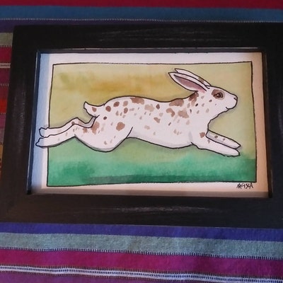 Large Print Dancing Rabbits Fine Art Rabbit Painting Print - Etsy