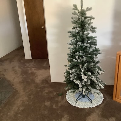 Rag Rug, Blue 22.5 Crocheted Round Rag Rug, Nursery Rug, Cottage Chic ...