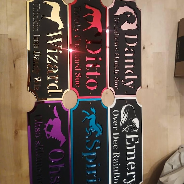 Stable Name Plate / Plaque Cut Out Traditional W/modern Twist Design ...