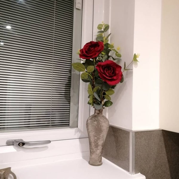 Artificial Rose, Red Rose, Artificial Flowers, Gift for Her, Rose Home ...
