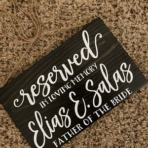 Father of the Bride in Loving Memory Wedding Sign | Etsy