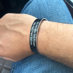 Memorial Bracelet in Honor of Fallen Soldiers, Stainless Steel or Black ...