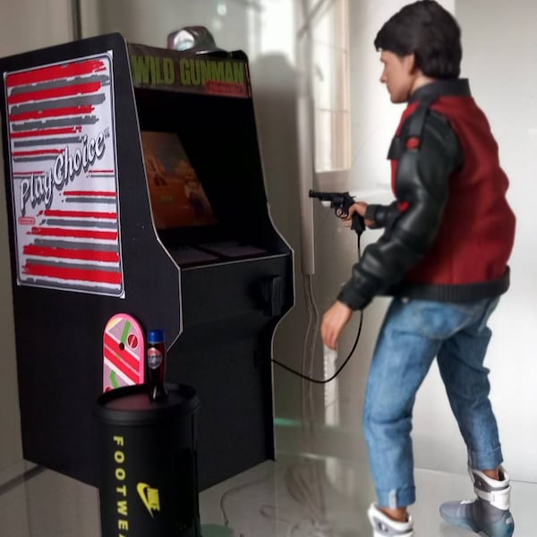 WILD GUNMAN 1/6 Scale Mini Arcade Cabinet With Light, Miniature Arcade ...