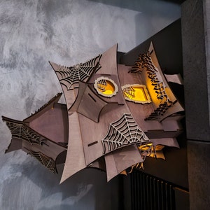 Halloween Laser Cut Files Haunted House Mansion 3D Glowforge SVG DXF ...