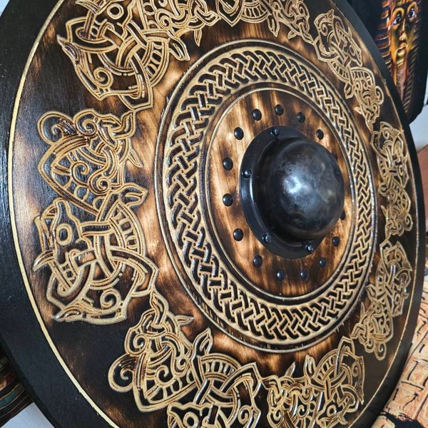 Viking Shield Runic Shield, Viking Wall Decor,wood Wall Art,handmade ...