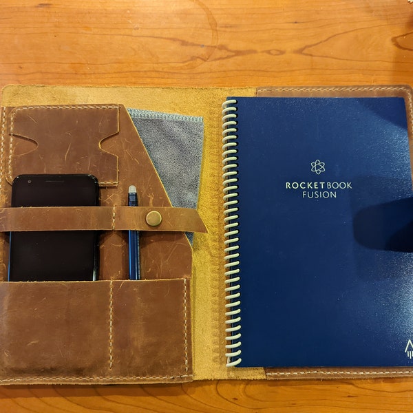 Personalized Leather Cover for Rocketbook Everlast Notebook, Fit for ...
