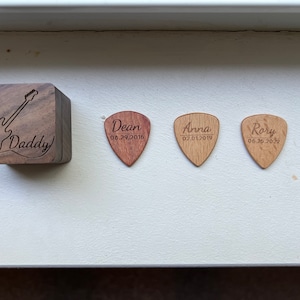 Custom Wooden Guitar Picks Box,personalized Guitar Pick Holder Storage ...