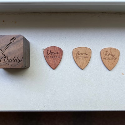 Custom Wooden Guitar Picks Box,personalized Guitar Pick Holder Storage ...