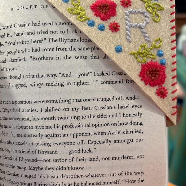 Handmade Embroidered Corner Page Bookmark, A to Z Letters Personalized ...