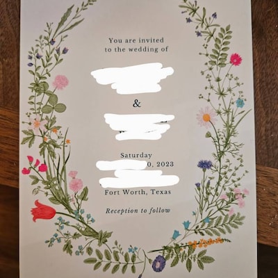 Wildflower Wedding Invitation Template Printable Wedding - Etsy