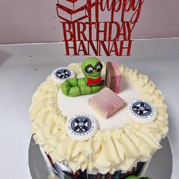 Personalised Cake Topper Book / Bookworm / Reading - Etsy UK