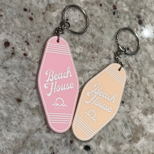 Vacation House Motel Keychain, Beach Lake Cabin, Retro Vintage Acrylic ...