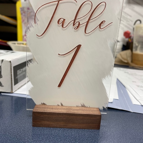 Painted Back Acrylic Table Numbers, Wedding Acrylic Table Signs ...