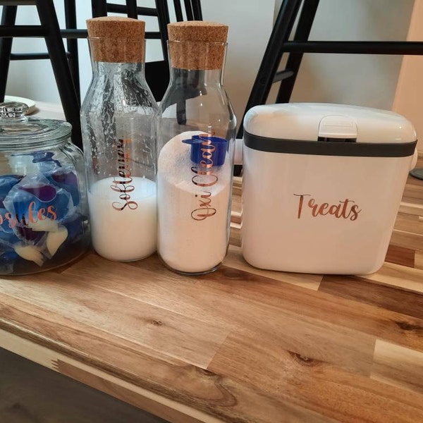 Laundry Room Labels - Utility Decals - Washing Powder, Fabric Softener ...