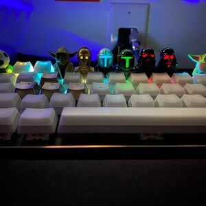 The Avengers Iron Man Backlit LED Keycaps Handmade Resin | Etsy