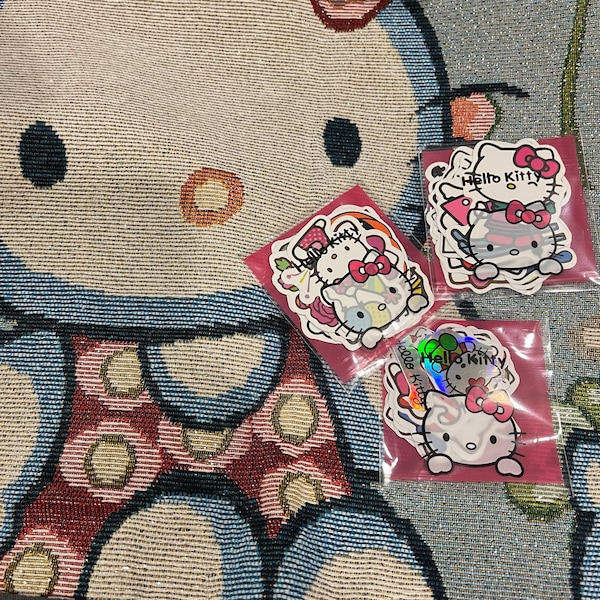Hello Kitty Sticker Pack Sanrio Colorful Stickers PVC Kawaii Cartoon ...