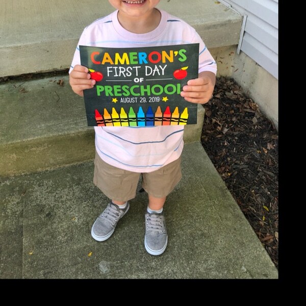 Editable First Day of School Sign, Printable Sign, Personalized School ...