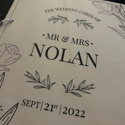 Floral Wedding Card Book Wedding Card Keepsake Personalised Wedding ...