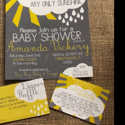 You Are My Sunshine Baby Shower Card Bundle Deluxe Digital - Etsy