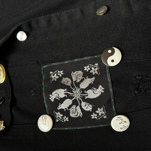 Rat King Silver Screen Print Fabric Patch 8x8cm Goth, Rat Lover Gift ...