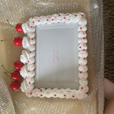 Fake Cake Photo Frame Valentines Day Theme Heart Sprinkles 4x6 / 5x7 ...