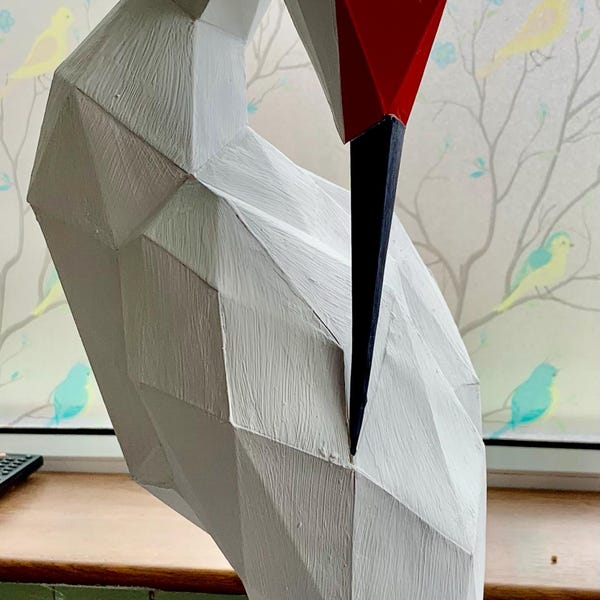 Red Bull Papercraft Template, Abstract Low Poly 3D Origami, Home Decor ...