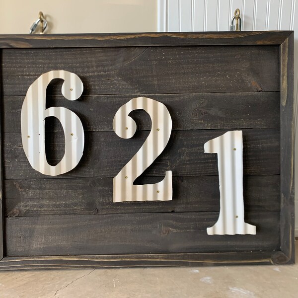 12 Inch Corrugated Tin Numbers / Rusty Tin Numbers / Corrugated Tin ...