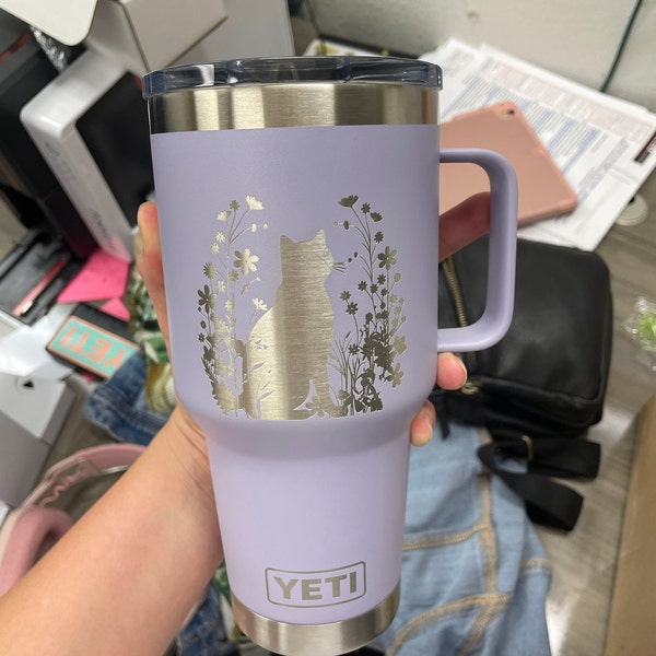 Cute Cats Engraved Full Wrap 20oz Tumbler, 20oz Custom Cats Engraved ...