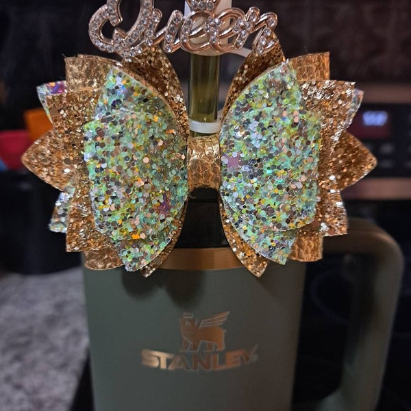 Almond Rose Bow for Stanley Straw Taupe, Pink and Brown - Etsy