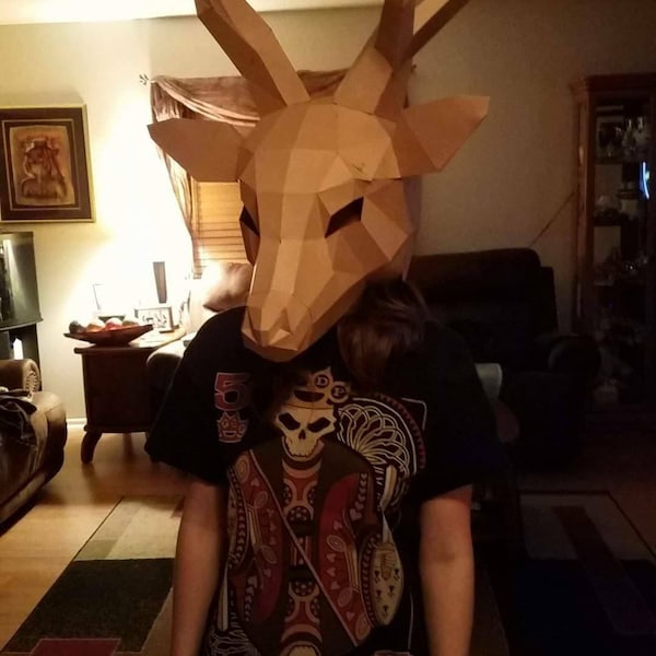 Deer Mask ,mask Paper Craft, Digital Template, Origami, PDF Download ...