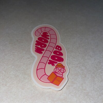 Book Worm Sticker Reading Sticker Book Club - Etsy